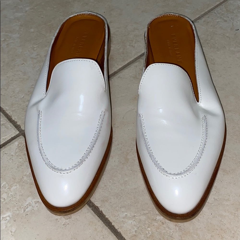 Everlane Modern Mule White Leather Loafer - Gem